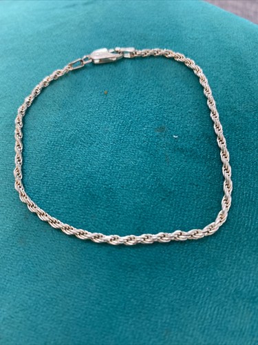 Vintage Sterling Silver .925 Italy Rope Chain Bracelet 8” | eBay