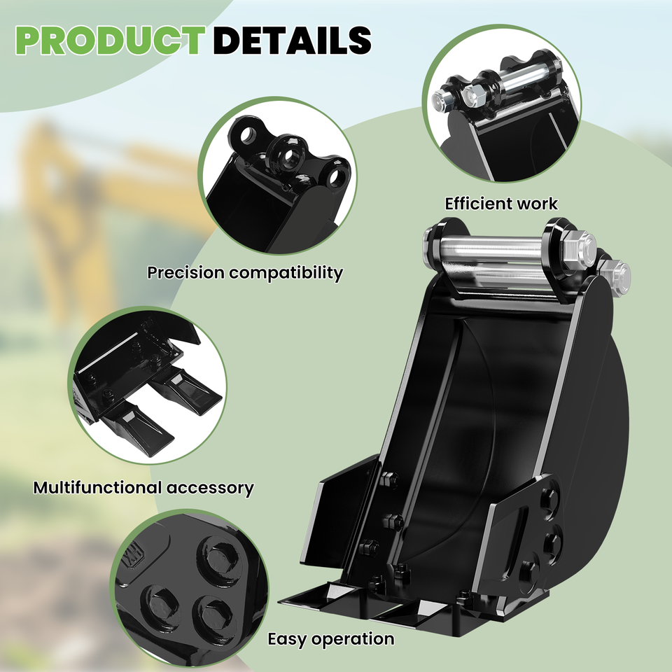 Attachment 200mm Narrow Trenching Bucket For Mini Excavators Digger US ...