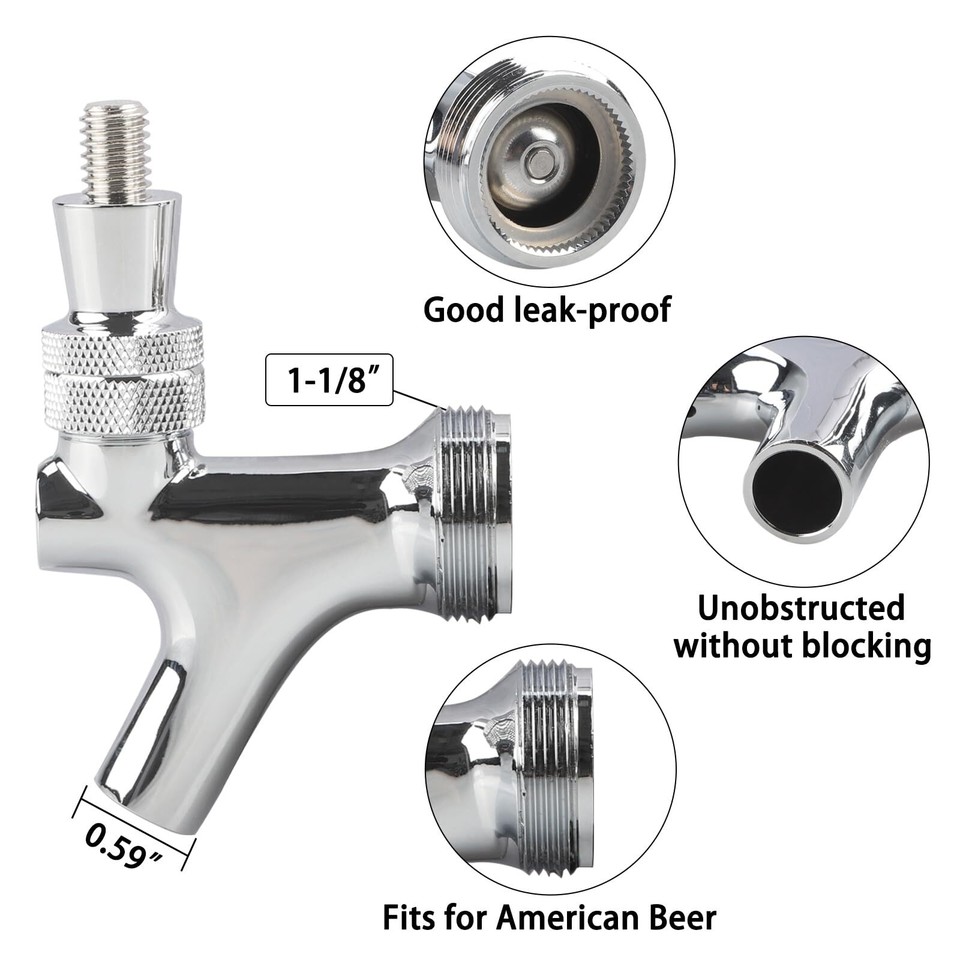 PERA Draft Beer keg Faucet Chrome Plating Tower Tap dispenser beer ...