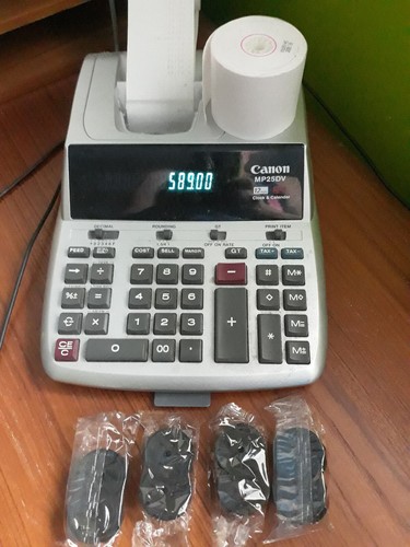 CANON MP25DV - 2 COLOR PRINTING CALCULATOR w/ extra paper rolls ...