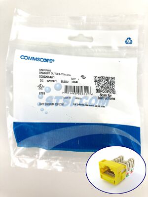 Commscope UNJ600T-YL Uniprise Cat6 M-Series Modular Jack, Yellow ~STSI ...