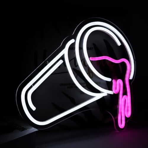 Dimmable Drinks Neon Signs Pink Double Cups Neon Lights for Aesthetic ...