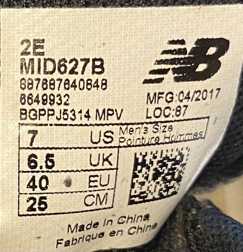 New Balance Industrial MID627B Work Shoes Black Steel Toe Non Slip Mens ...