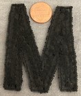 Letter M Sequin & Glass Bead Applique 2 3/4" 70mm x 1 5/8" 41mm Black ...