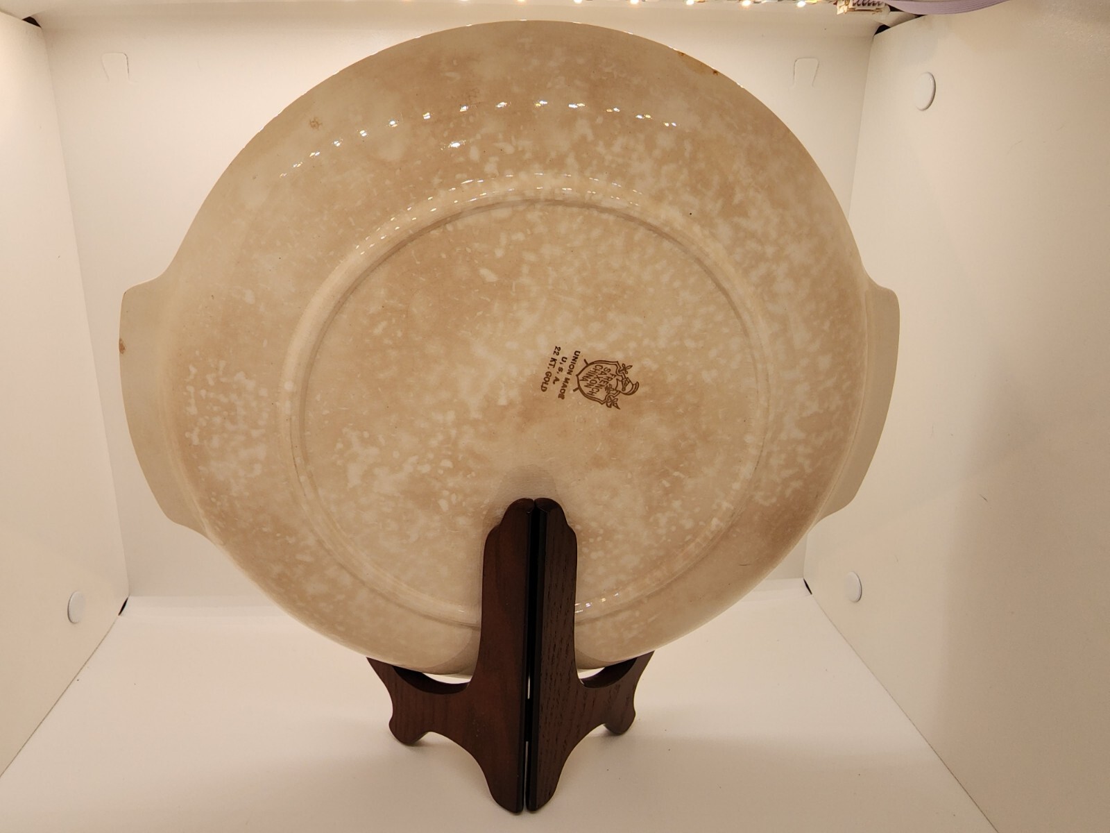 Vintage The French Saxon China 22K Gold Platter Union Made USA/Handles ...