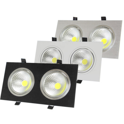 High Power LED COB Recessed Ceiling Light Dual Head Grille Lamp ...