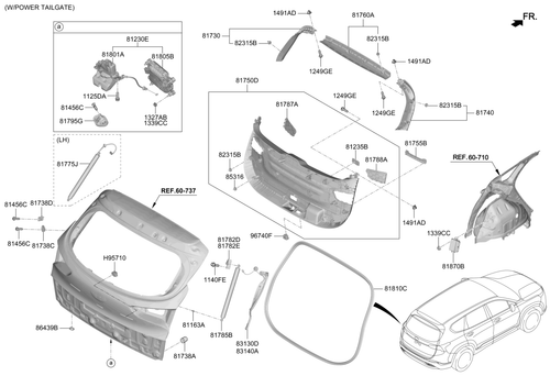 GENUINE NEW POWER T/GATE CONT MODULE ASSY SUITS HYUNDAI SANTA FE ELITE ...