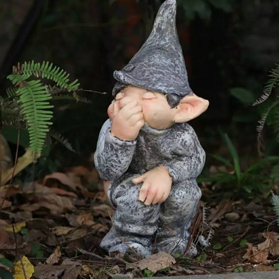 Funny Pooping Miniature Statue Naughty Dwarf Statues Gnome Statues | eBay