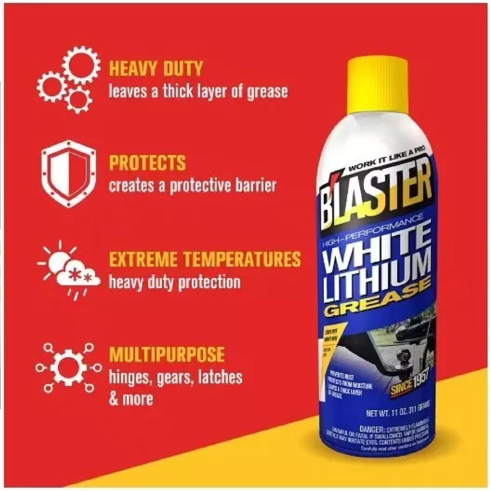 Blaster 11 oz. High-Performance White Lithium Grease Spray | eBay
