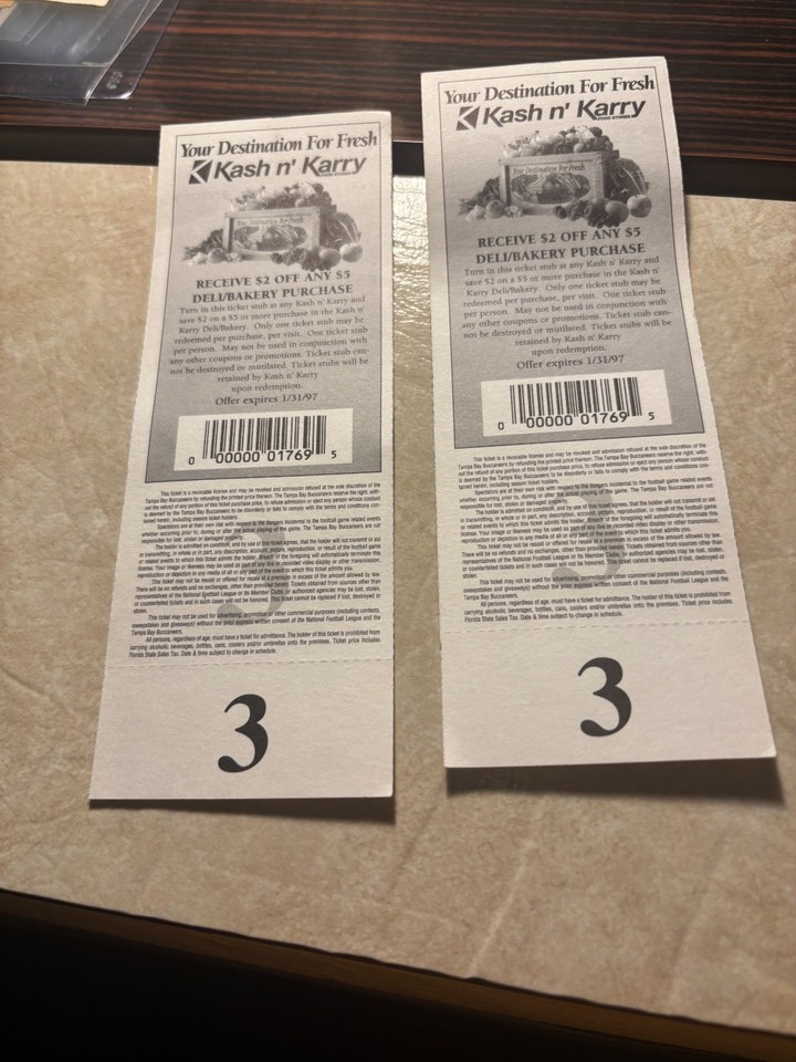 Packers @ TB Buccaneers 9/1/96 Unused Tickets Not Stub SB XXXI Year ...