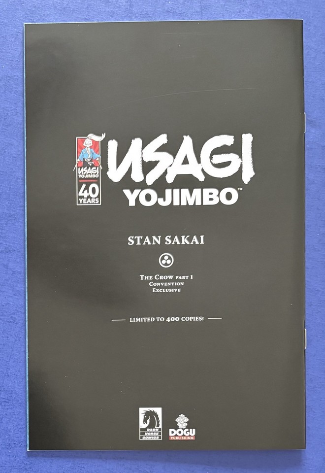 USAGI YOJIMBO THE CROW #1 MITSUHIRO ARITA VIRGIN VARIANT SDCC 2024 EXCLUSIVE NM | eBay