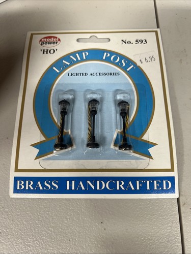Model Power 593 HO Scale Clear Brass Lighted Lamp Posts (Pack of 3) NOS ...