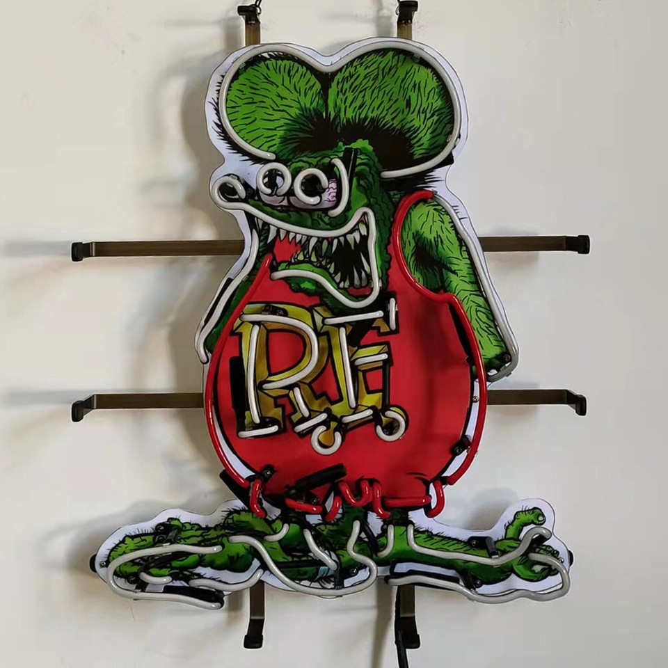 US STOCK Rat Fink RF Neon Sign Light Lamp With HD Vivid Printing Bar ...