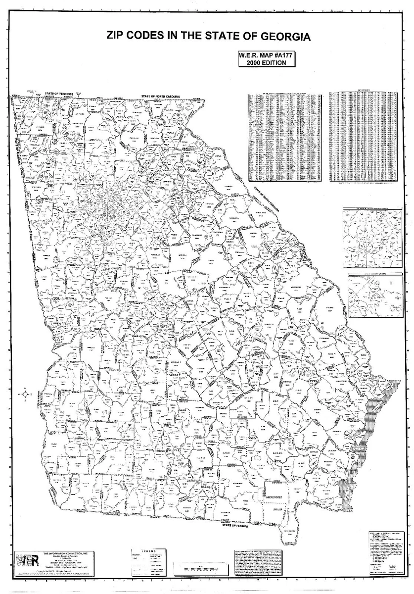 Laminated Zip Code Maps