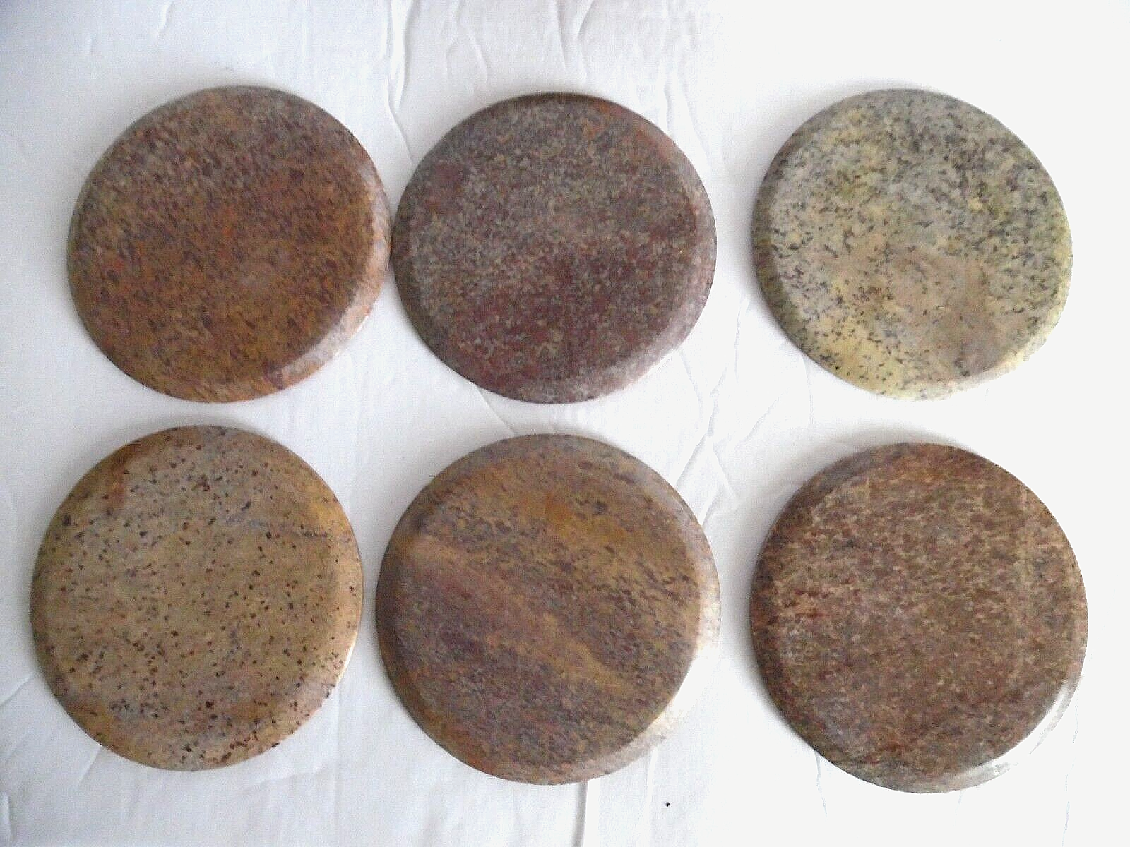 Hand Carved Stone Coaster Set - 6 Coasters W/Holder | eBay