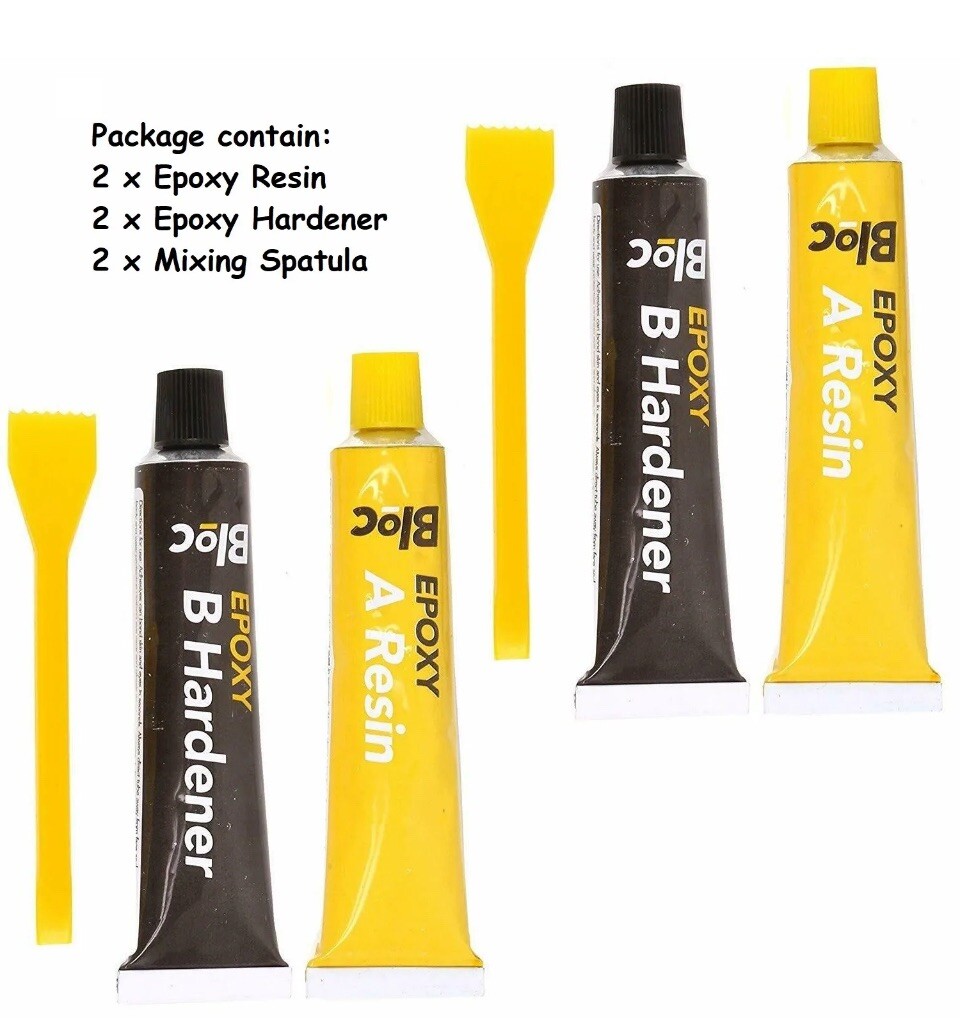 4x 10g Epoxy Klear Glue 2 Part With Resin & Hardener 5 Minute setting ...