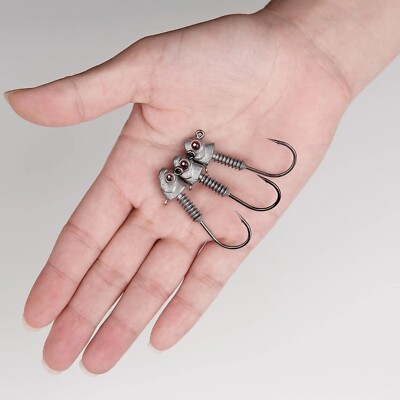 10pcs Swimbait Jig Heads Hook with Stacked Cone Keeper Fishing Hook 3 ...