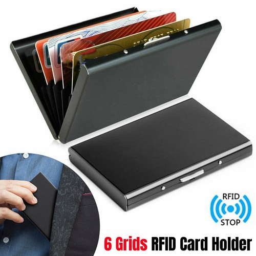 RFID Blocking Credit Card Holders Aluminum Protector Metal Wallet Thin ...