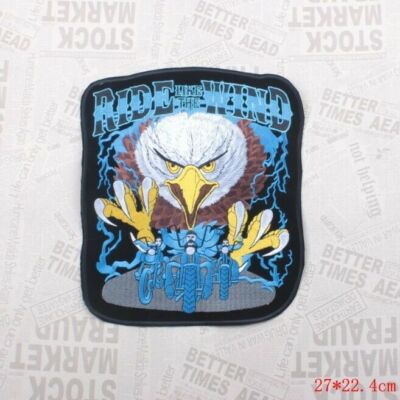 Ride like the Wind Eagle Biker Racer large Embroidered Iron sew on ...