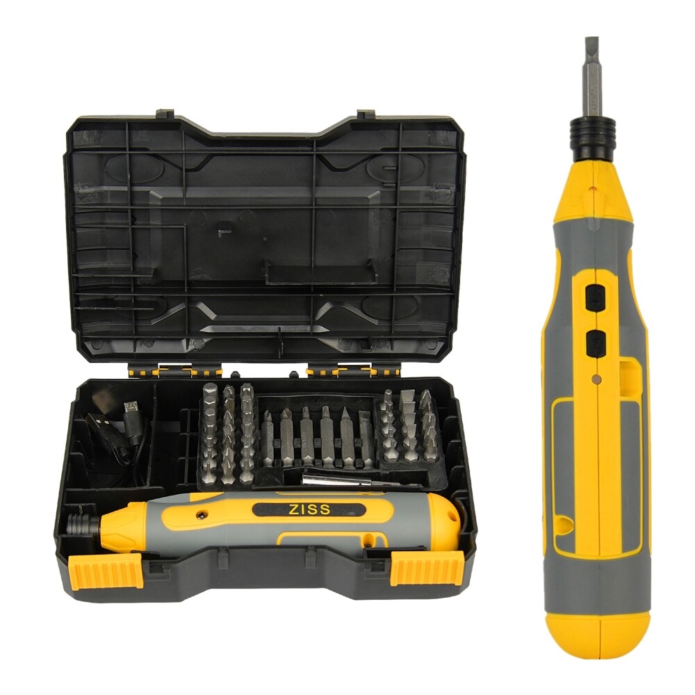 4V Cordless Electric Screwdriver Kit USB Rechargeable Power Tool 43pcs ...