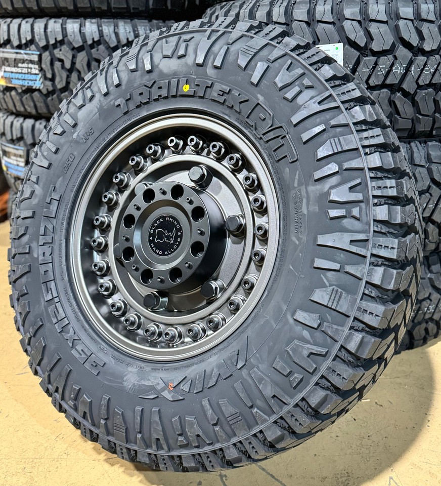 4) 17" Black Rhino Armory Wheels 35" AT RT Tires 5x5 Jeep Wrangler JK ...
