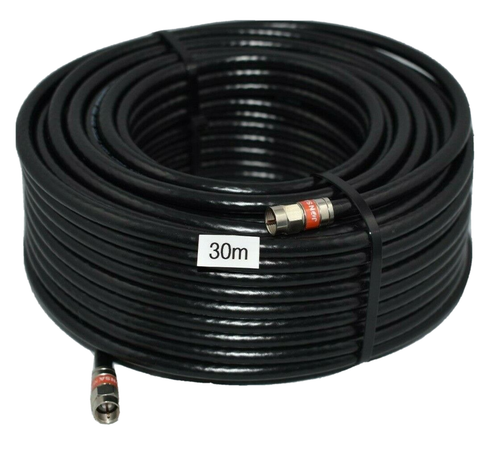 30m RG6 Quad Shield F-Type Coax Cable Digital TV Foxtel Telstra Optus ...