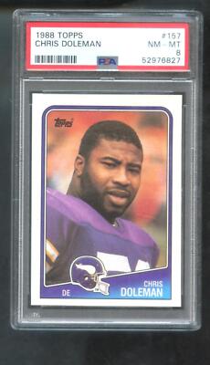 1988 Topps #157 Chris Doleman ROOKIE RC PSA 8 Graded Football Card ...