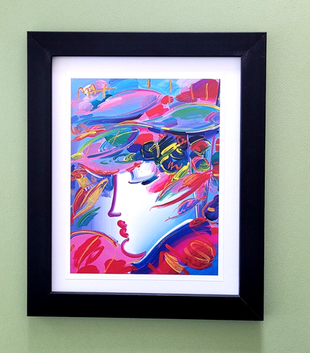 PETER MAX + BEAUTIFUL + POP ART PLATE SIGNED VINTAGE PRINT + NEW BLACK ...