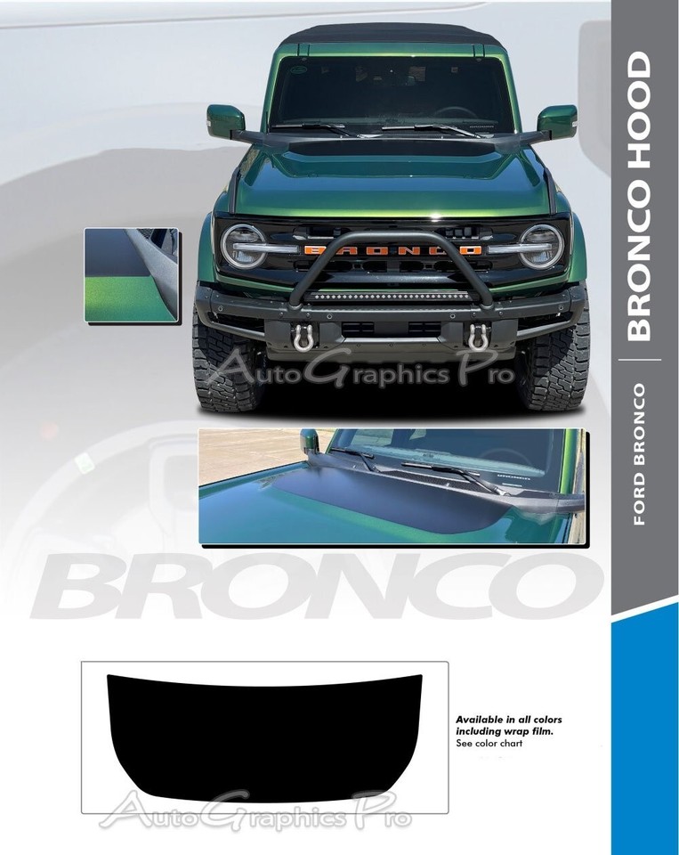 2021-2025 Ford Bronco Full Size Hood Decal BRONCO HOOD Stripes Vinyl ...
