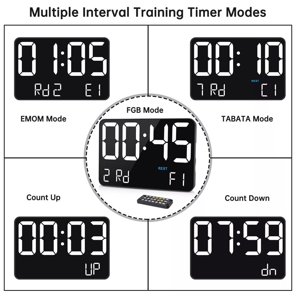 Large Digital LED Wall Clock Jumbo Display with Calendar Temperature ...