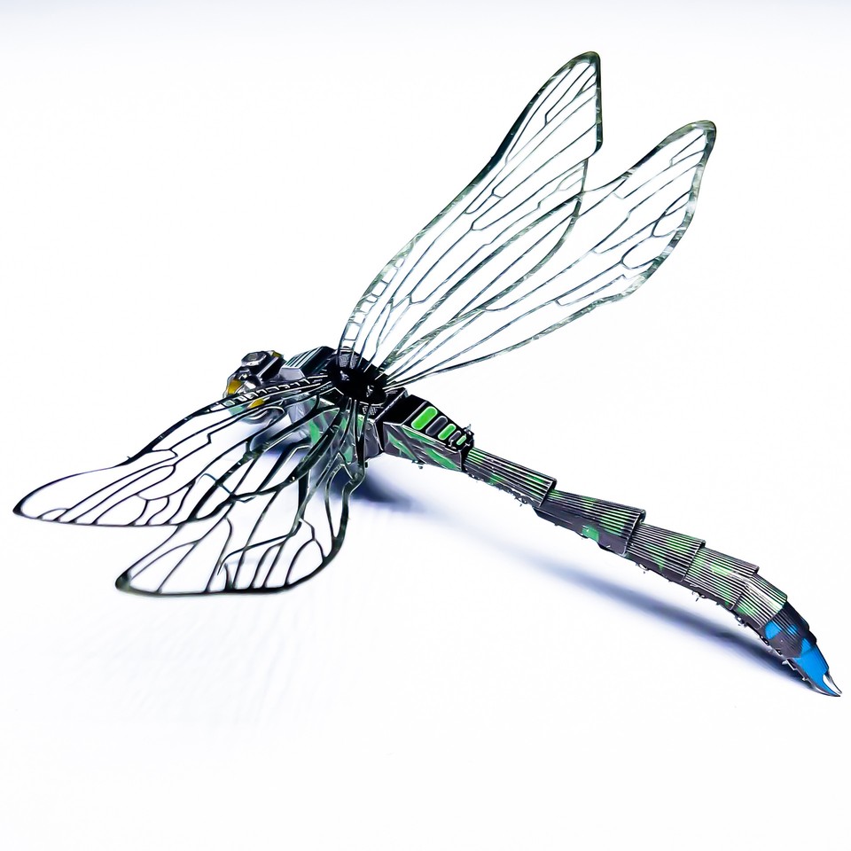 3D Metal Puzzle Colorful Dragonflies + Dragonflies Model DIY Jigsaw ...