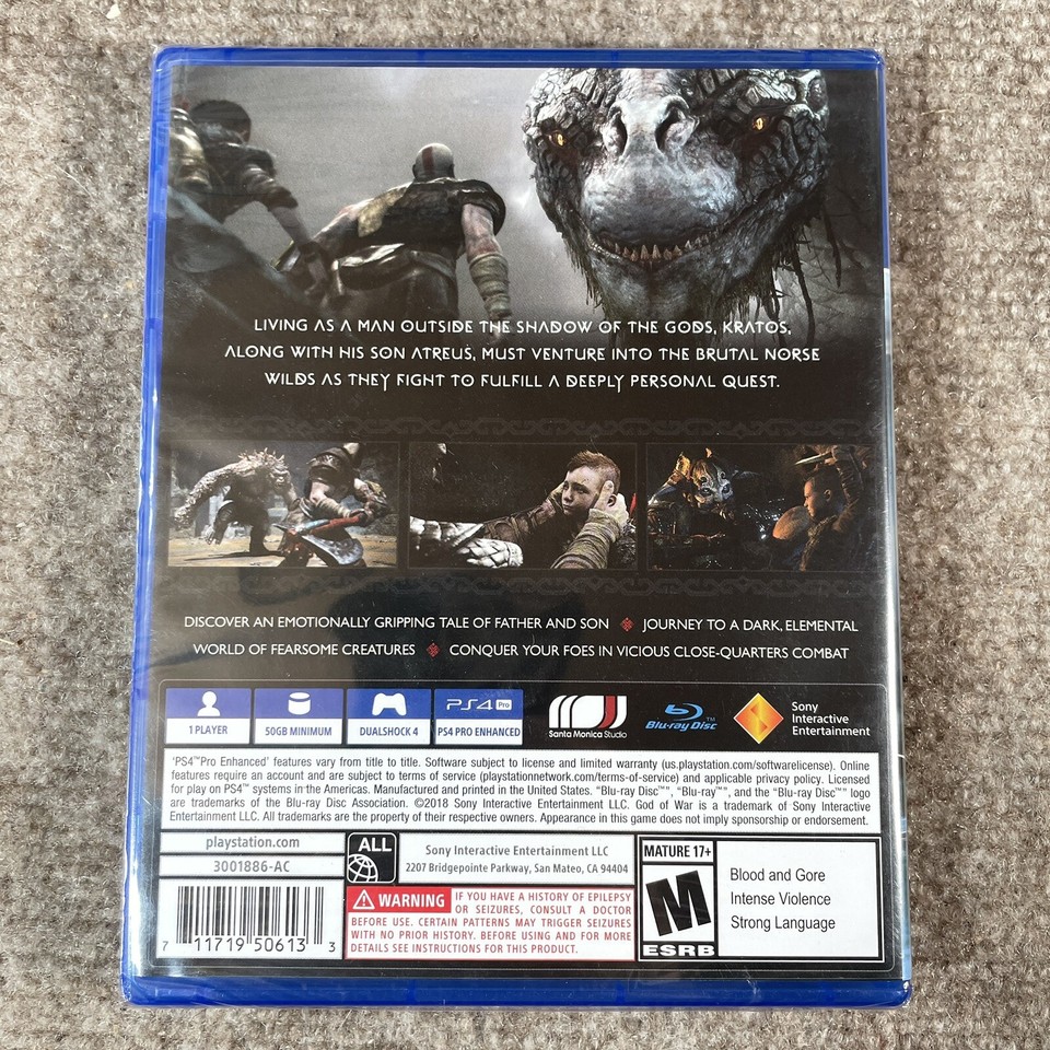 NEW God of War Sony PlayStation 4 Blue Label PS4 Sealed Adult Owned ...