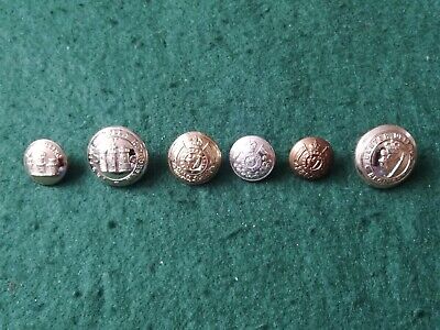 6 - Irish Regiment Buttons, Inniskilling Fusiliers, 5th Irish Lancers U ...