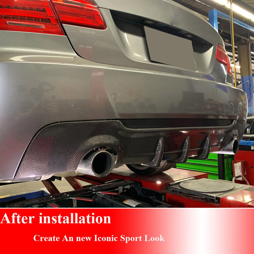 REAL CARBON Rear Bumper Diffuser Lip FOR BMW 3 Series E92/ E93 M-Sport ...
