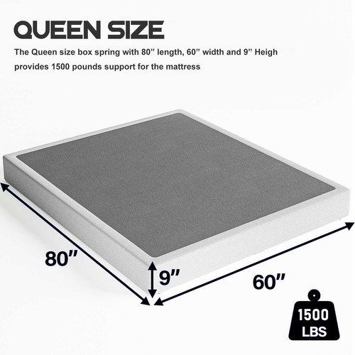 Box Spring Queen And Cover Set 9 Inch High Profile Easy Assembly ...