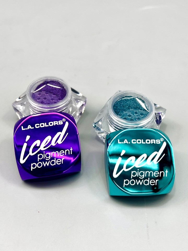 Eyeshadow LA Colors Pigment Powder Loose Metallic Powder Iced Gleam 2PK ...
