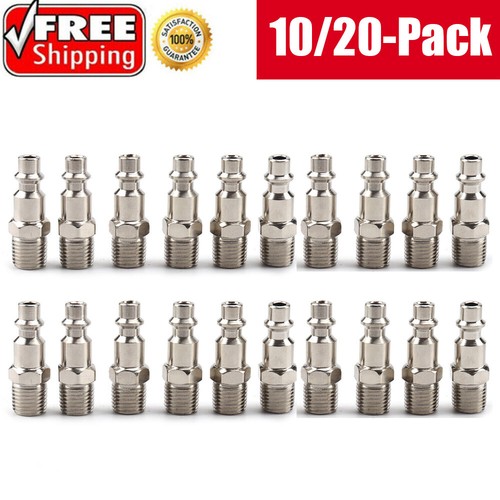 10/20Pcs Quick Connect Air Coupler Kit 1/4" Male NPT Air Plugs Male Air ...