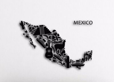 Vinyl Decal Wall Sticker Map of Mexico Latin America Living Room Decor ...