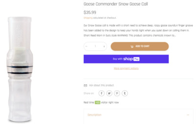 Goose Commander Snow Goose Short Reed Snow Goose Call | eBay