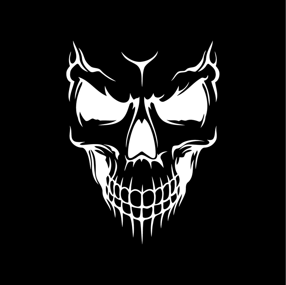 Skulls Face Die Cut Decal Multiple Colors Available Made in USA | eBay