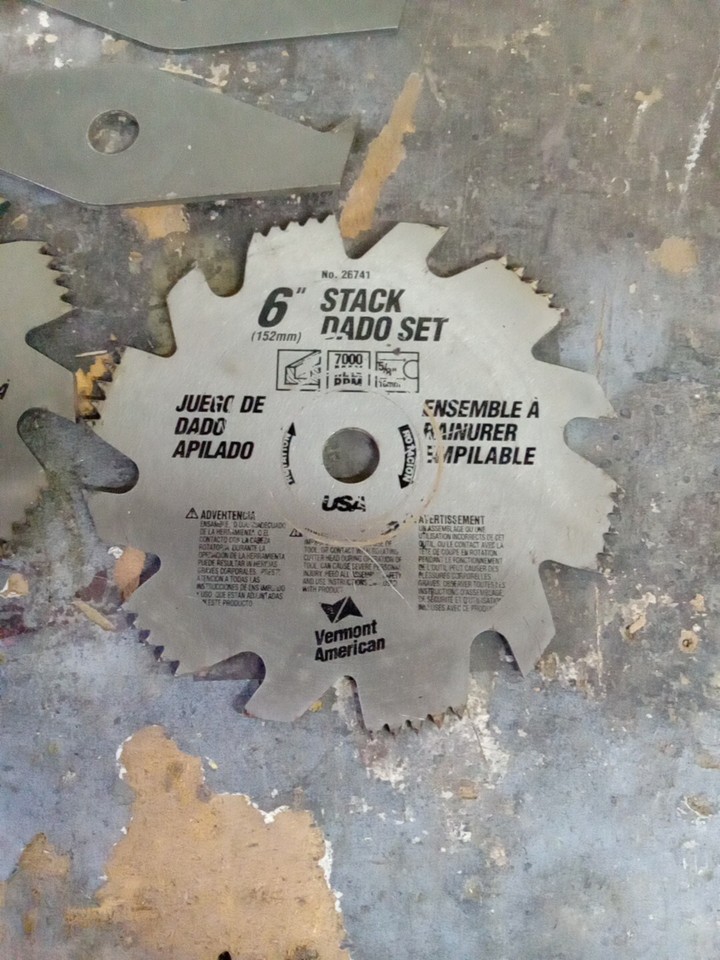 Vermont American 6" Stack Dado Set # 26741 Fits 8", 9", 10" Saws No ...