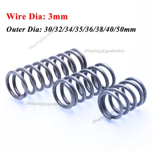 Compression Spring Wire Dia 3mm OD 30mm-50mm Spring Steel Pressure Coil ...