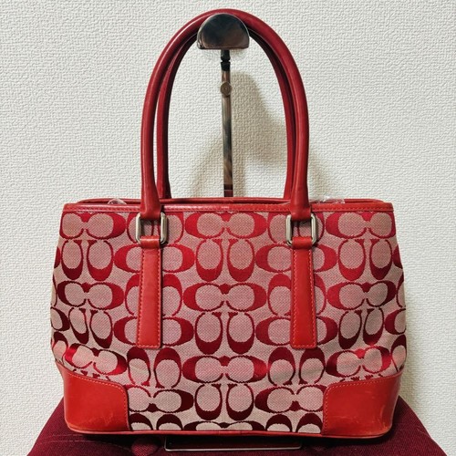 Coach Tote Bag Signature Red 6089 Shoulder #QOFFYY | eBay