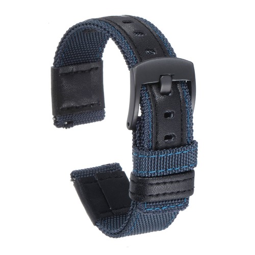 Nylon Watch Band 18mm with Black Stainless Steel Buckle for Men Women ...