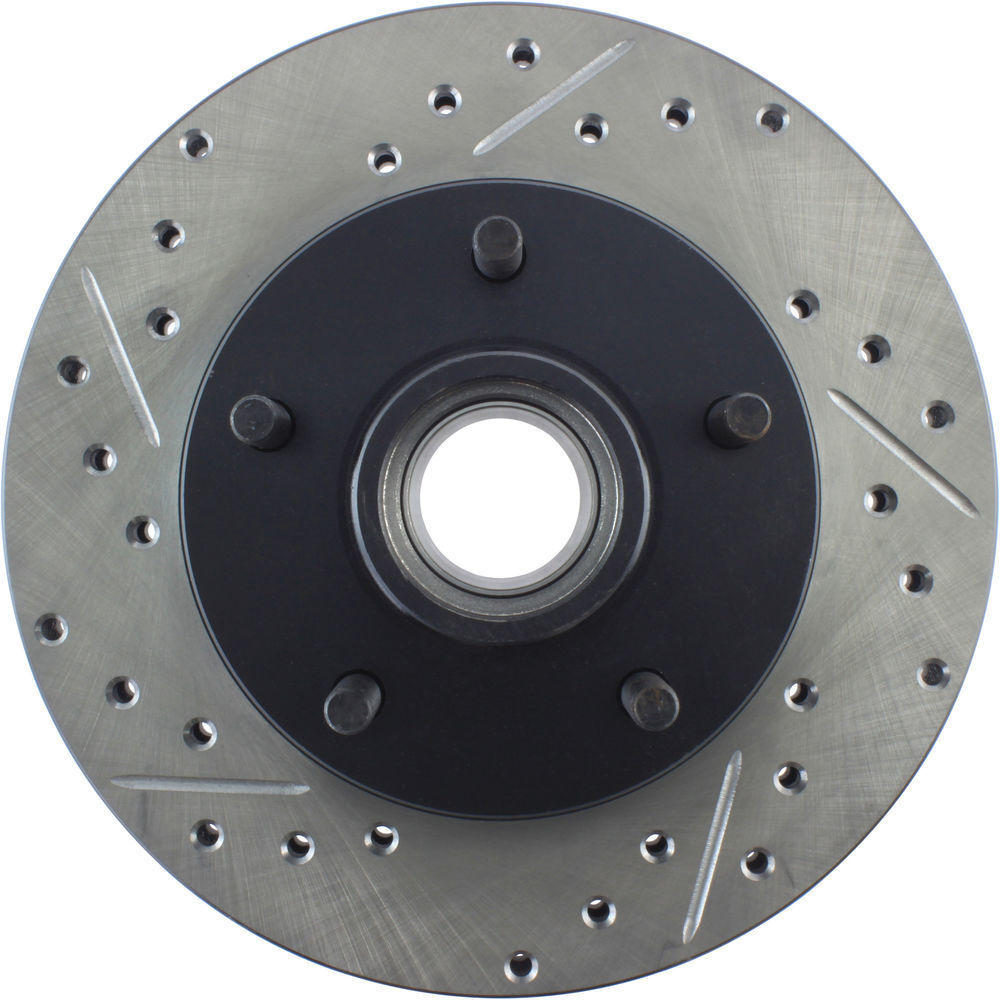 Disc Brake Rotor-Sport Cross-Drilled and Slotted Stoptech 127.62013R ...