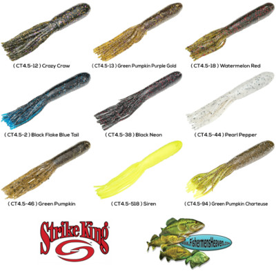 Strike King Tubes Coffee Flip-N Soft Plastic Flipping Any 9 Colors CT4 ...