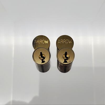 2x KSP SFIC 7 Pin Cores Arrow 1C Keyway Satin Brass Finish Unpinned 207 ...