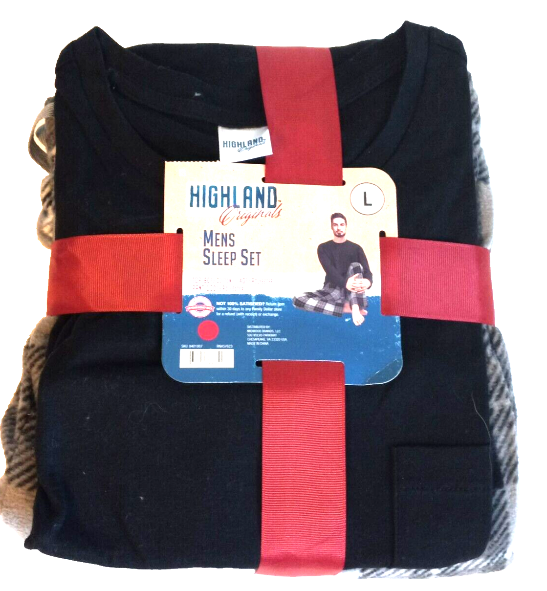 Highland Originals Microfleece Sleep Set Men's Size L NWT Black And ...