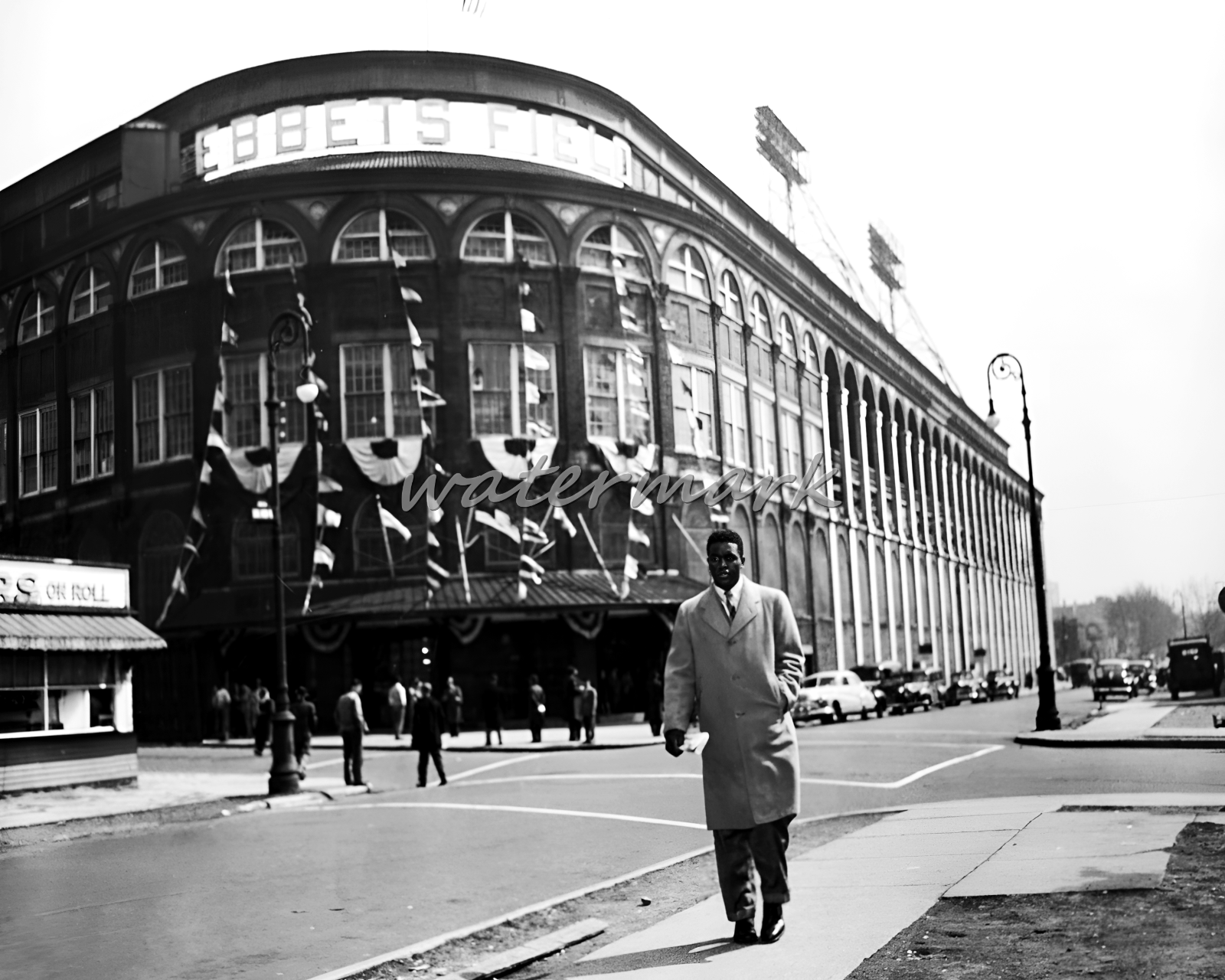 MLB 1947 Jackie Robinson Brooklyn Dodgers Outside Ebbets Field 8 X 10 ...
