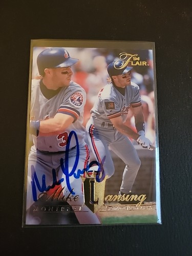 1994 Flair Baseball Mike Lansing Signed IP Auto Montreal Expos ...